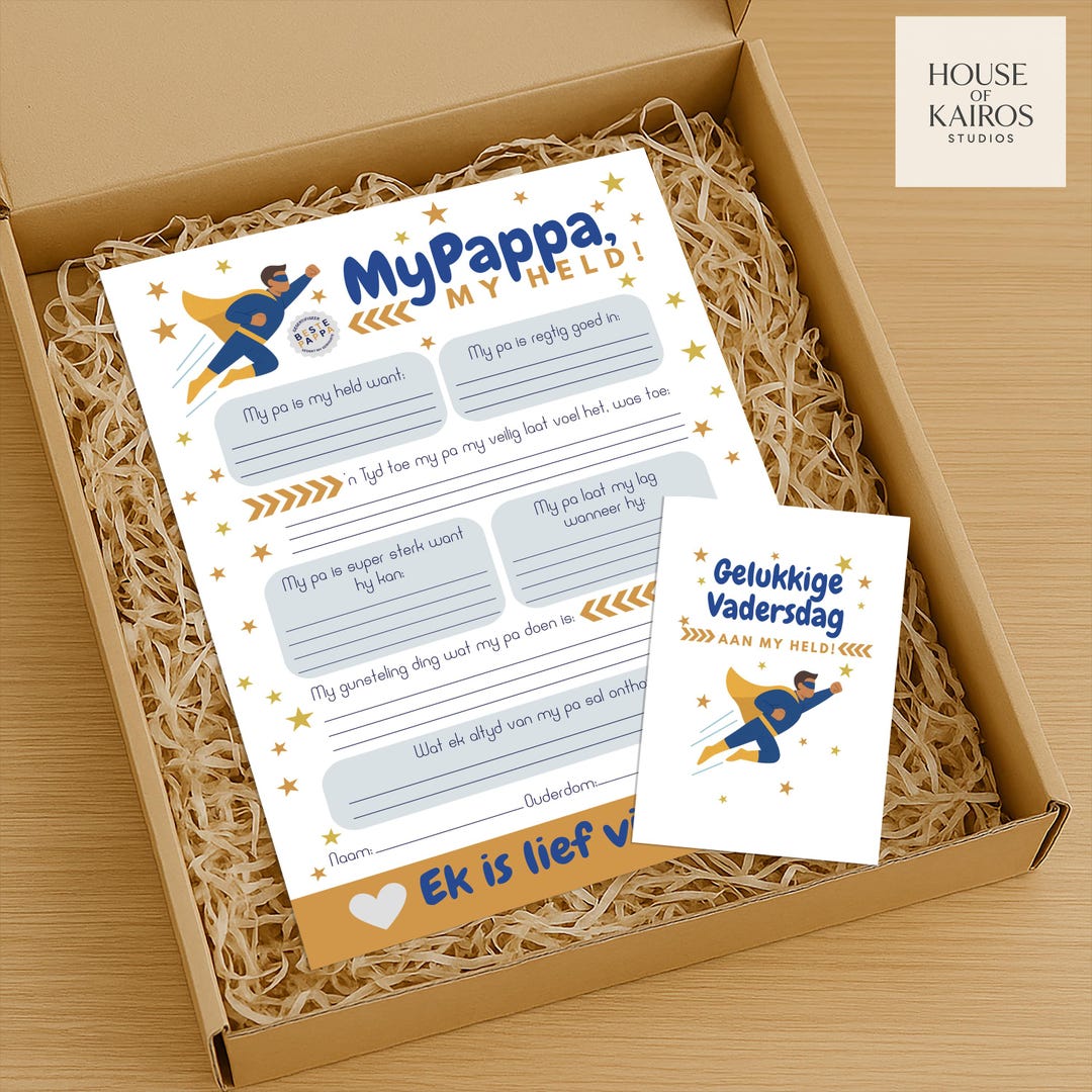 Father's Day Printable Bundle: A4 Memory Page & A5 Card (PDF Download ...