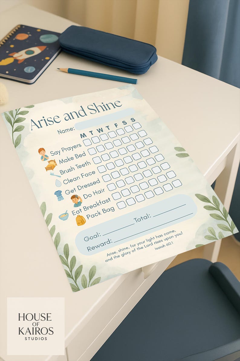Christian Kids Routine Chart: Bible Verse Printable (digital Download ...