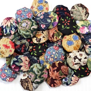 40 Assorted 1 Inch Miniature Fabric Yo Yos Fall Autumn Floral Prints ...