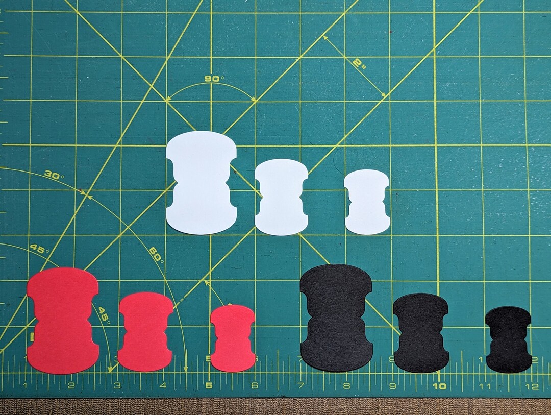 75 Whale Tail Die Cut Tabs -- Red White Black -- Card Making Junk ...