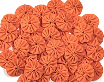 40 Assorted 1 Inch Miniature Fabric Yo Yos Fall Autumn Floral Prints ...