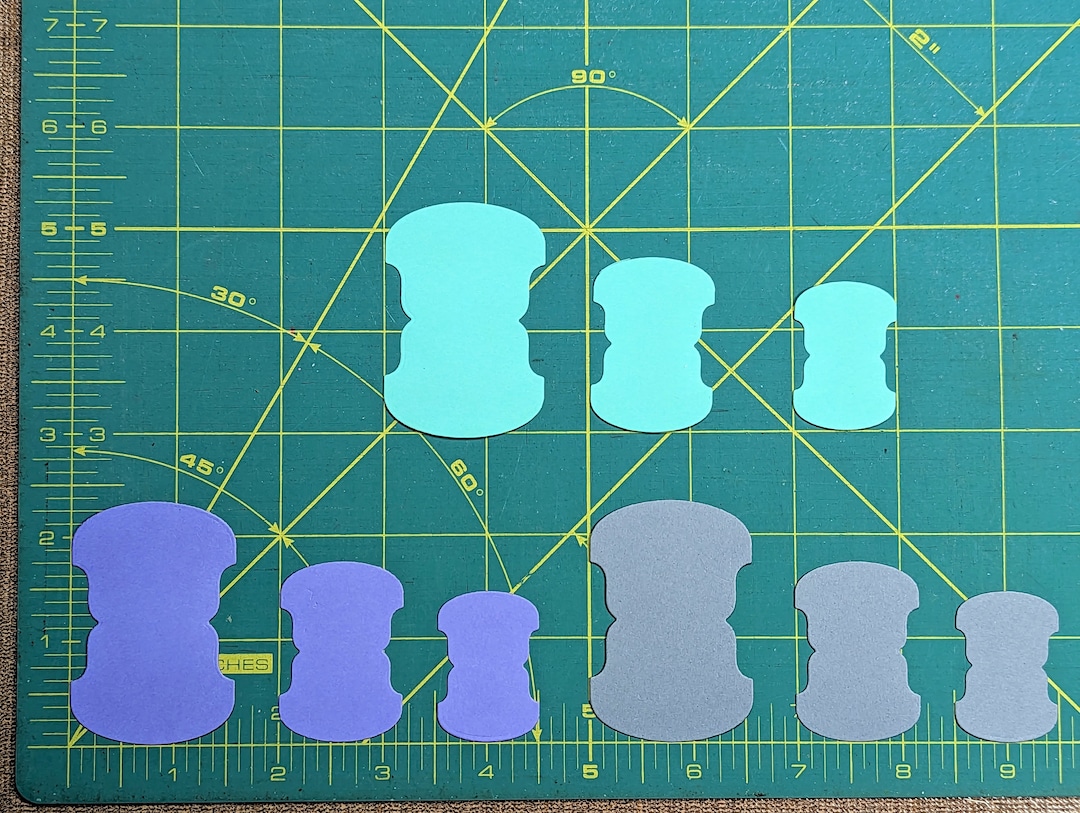 75 Whale Tail Die Cut Tabs -- Purple Gray Pale Green -- Card Making ...