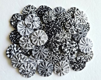 40 Assorted 1 Inch Miniature Fabric Yo Yos Fall Autumn Floral Prints ...