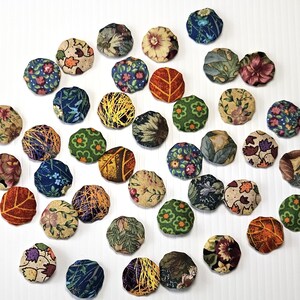 40 Assorted 1 Inch Miniature Fabric Yo Yos Fall Autumn Floral Prints ...