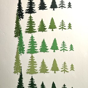 30 Piece Evergreen Tree Forest Die Cut Paper Trees Set 1 - Etsy