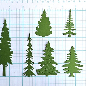 30 Piece Evergreen Tree Forest Die Cut Paper Trees Set 3 - Etsy