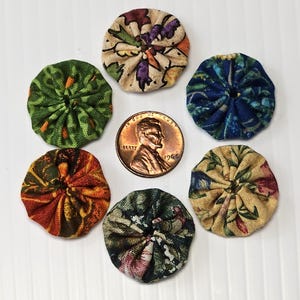 40 Assorted 1 Inch Miniature Fabric Yo Yos Fall Autumn Floral Prints ...