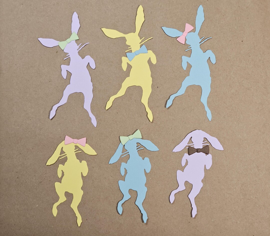 Bunny Rabbit Die Cuts: Pastel Cardstock, Tim Holtz Hippity Hop (18 ...