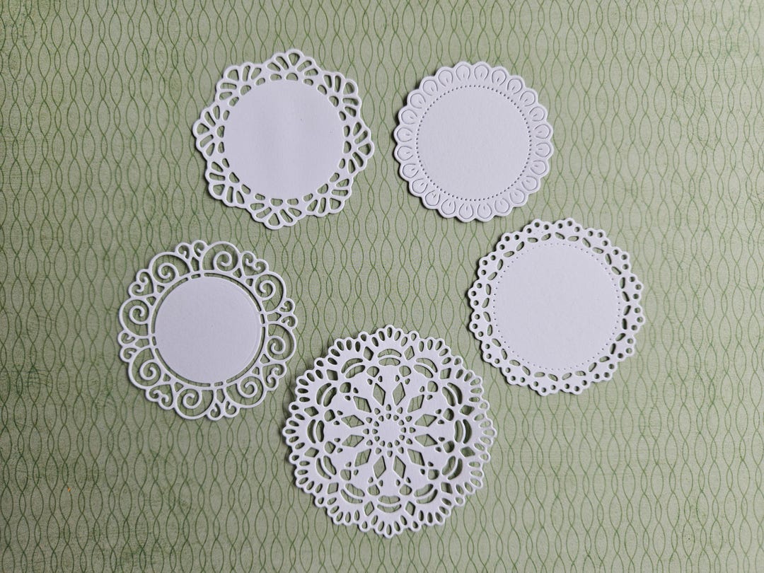 15 White Cardstock Doily Die Cuts: Paper Craft Ephemera - Etsy