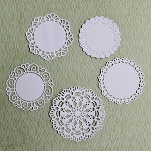 15 White Cardstock Doily Die Cuts: Paper Craft Ephemera - Etsy