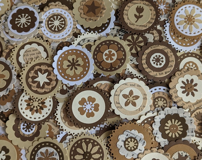 Set of 10 Assorted Paper Flower Embellishments, Layered Flower ...