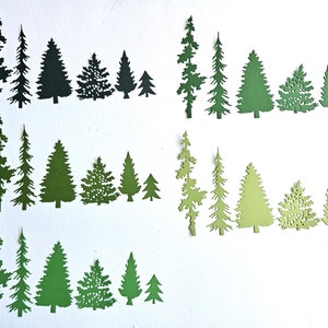 30 Piece Evergreen Tree Forest Paper Die Cut Trees Set 2 - Etsy