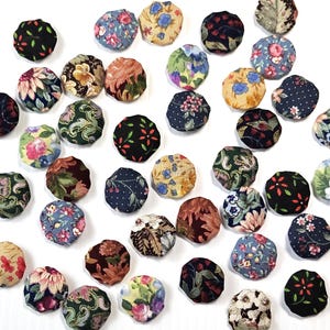 40 Assorted 1 Inch Miniature Fabric Yo Yos Fall Autumn Floral Prints ...