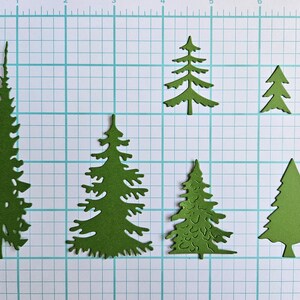 30 Piece Evergreen Tree Forest Die Cut Paper Trees Set 1 - Etsy