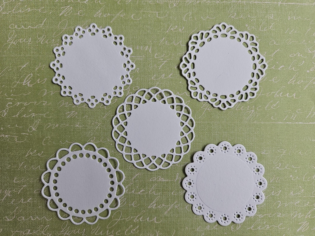 Cardstock Doily Die Cuts: Miniature Paper Medallions for Crafting (set ...