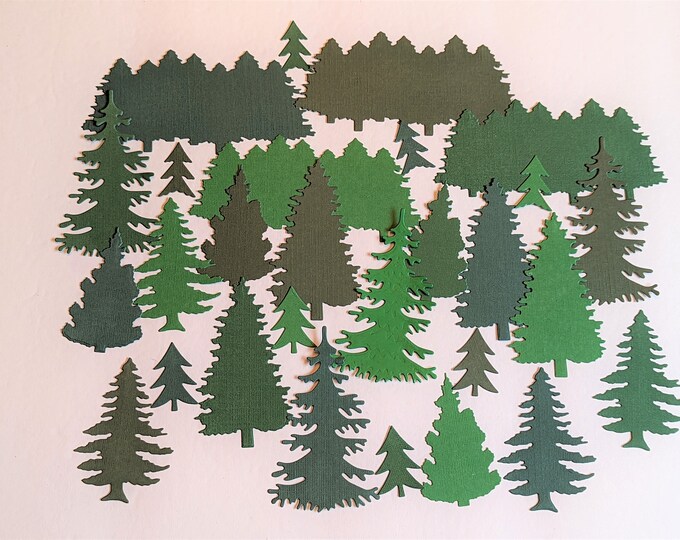 28 Piece Evergreen Tree Forest Die Cut Trees #1 - Etsy