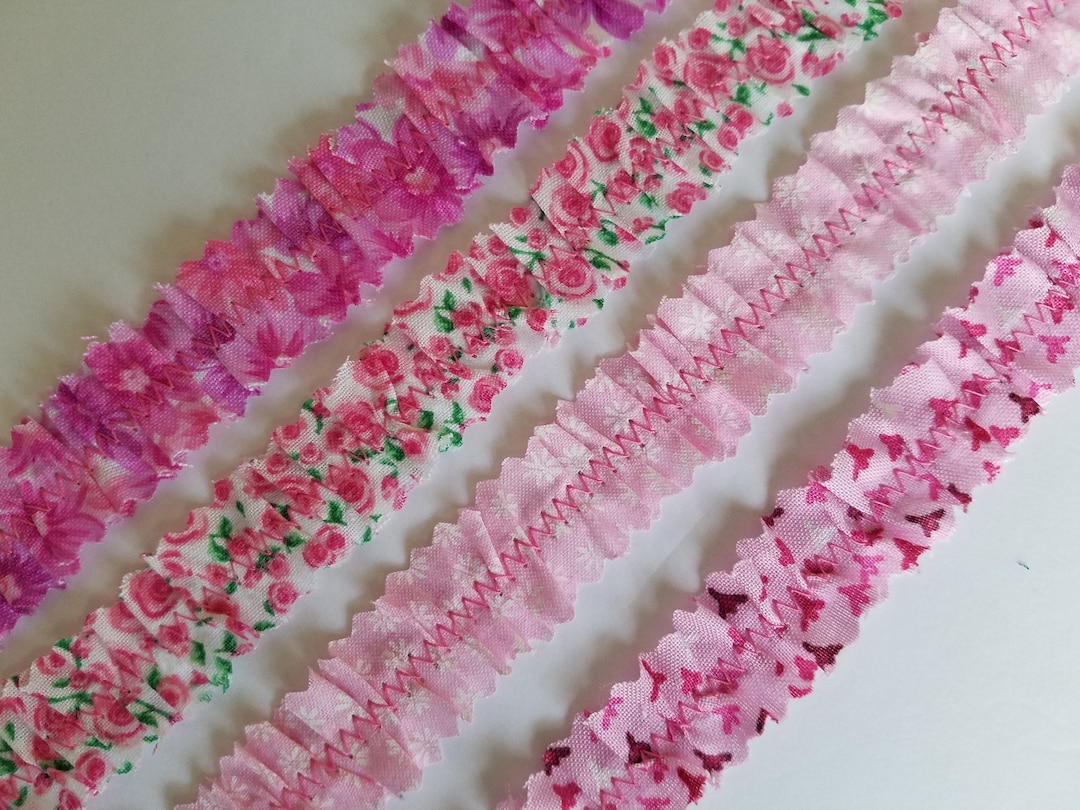 Pink Fabric Ruffles: Handmade Journal Embellishments, Set of 4 - Etsy