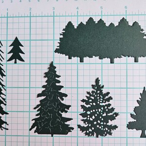 30 Piece Evergreen Tree Forest Die Cut Paper Trees Set 4 Rustic Foliage ...