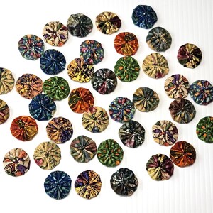 40 Assorted 1 Inch Miniature Fabric Yo Yos Fall Autumn Floral Prints ...