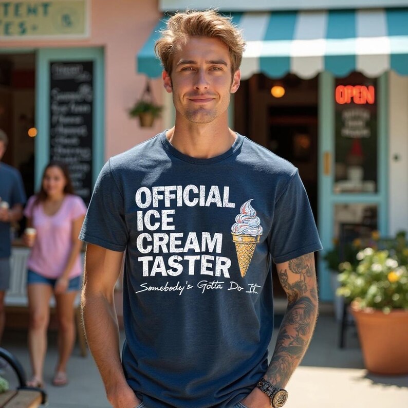 Official Ice Cream Taster T-shirt – Funny Foodie Graphic Tee, Vintage ...