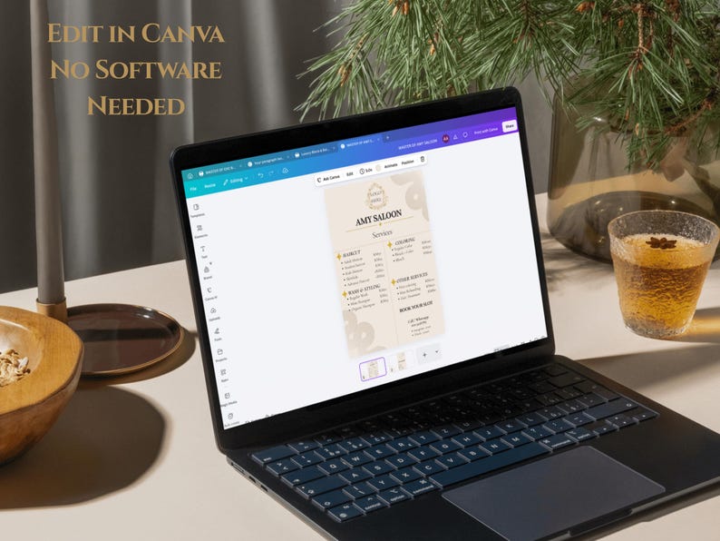 Luxury Salon Price List Canva Template | Editable Beauty Service Menu ...