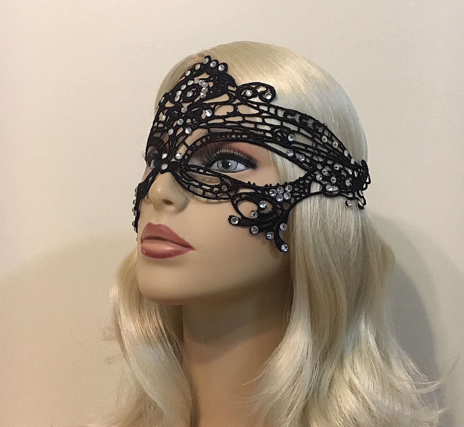 Crystal Lace Mask Masquerade Ball Mask Eyes Wide Shut - Etsy