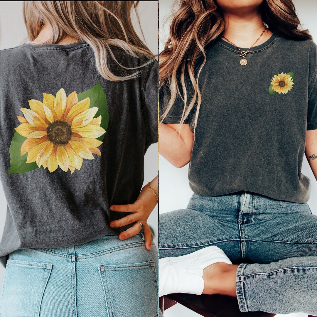 Sunflower Shirt, Floral Tee Shirt, Flower Shirt, Garden Shirt, Womens ...