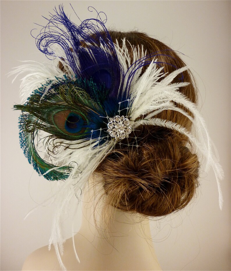 Wedding Head Piece Feather Fascinator Bridal Fascinator | Etsy