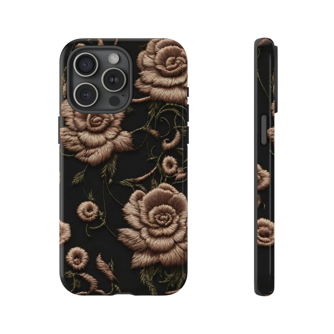 Embroidered Look Roses iPhone Tough Case Gypsy Ornamental - Etsy