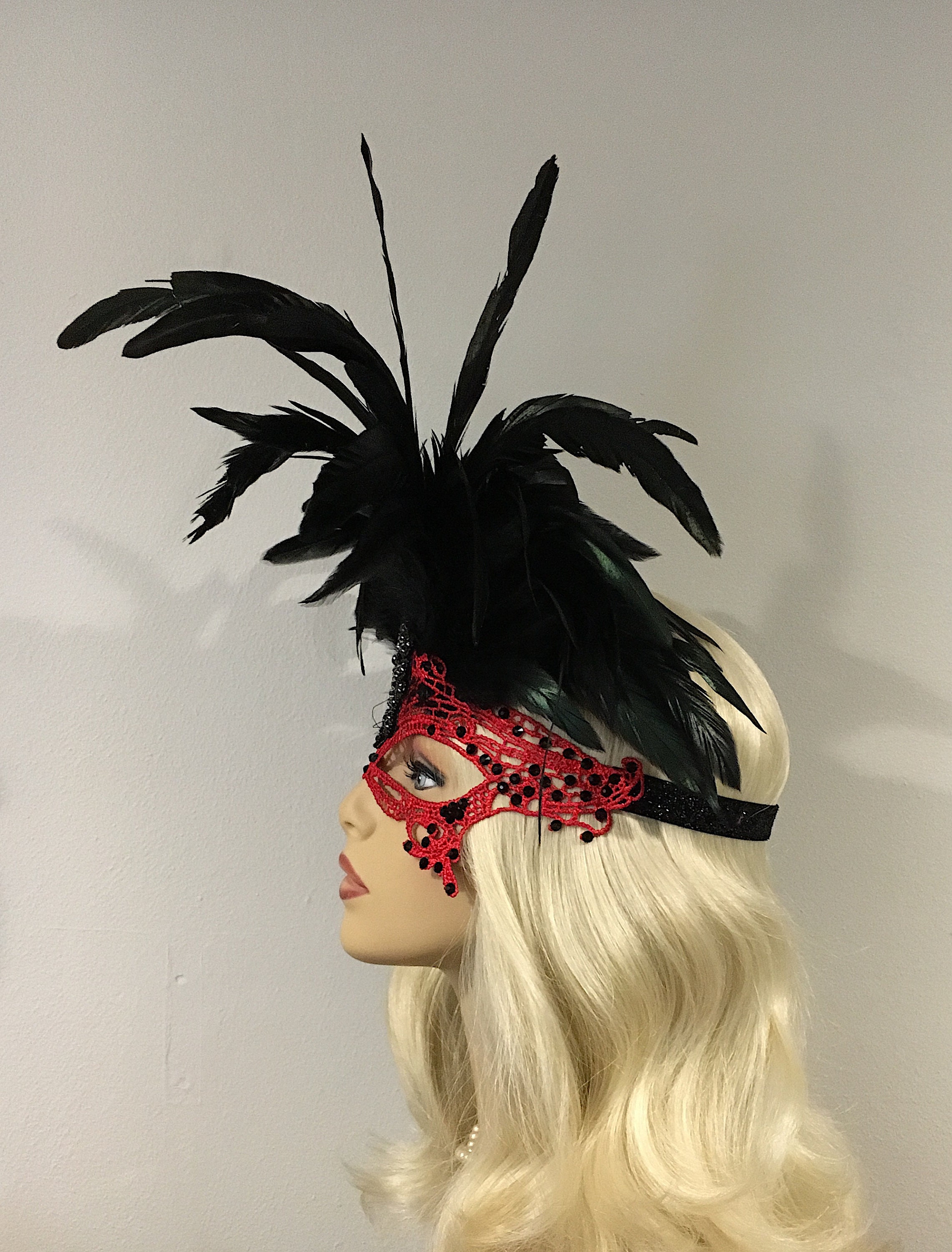 Red Mask Masquerade Mask Black and Red Mask Masked Ball | Etsy