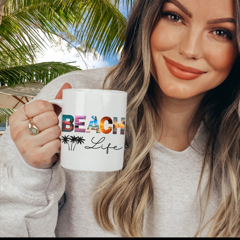 Beach Life Coffee Mug Beach Vibes Beach Mug Vacation Mug - Etsy
