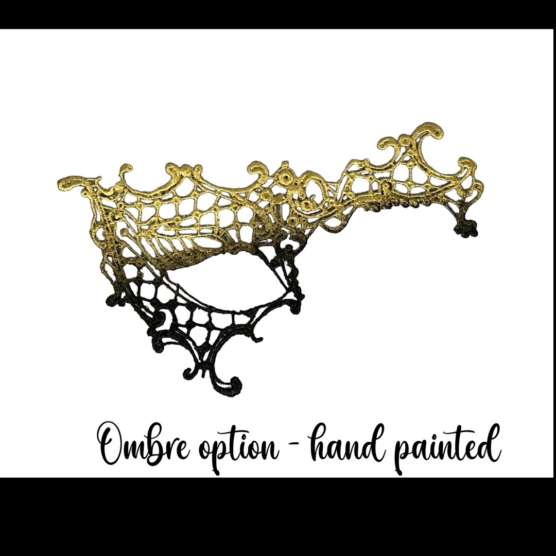 Gold/black Ombre Lace Mask, Ombre Gold, Gold Masquerade Mask, Women's ...
