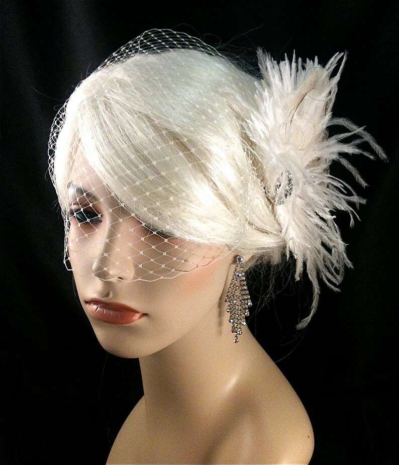 Bridal Fascinator Feather Wedding Head Piece Feather | Etsy