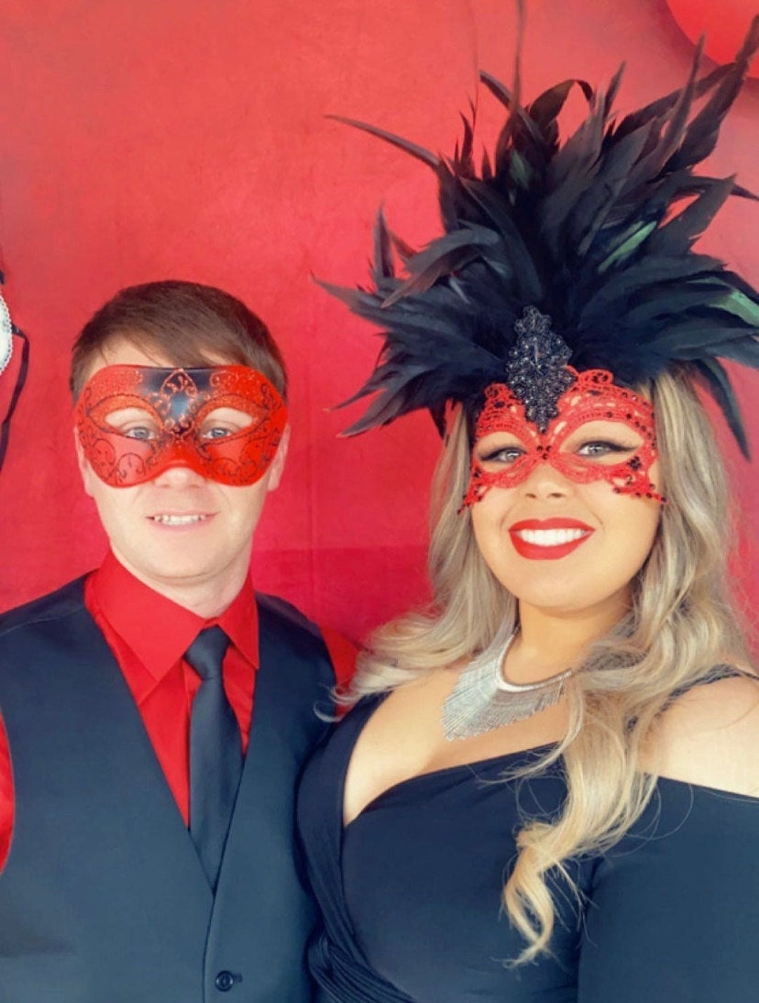 Red Mask Masquerade Mask, Black and Red Mask, Masked Ball, Mardi Gras ...