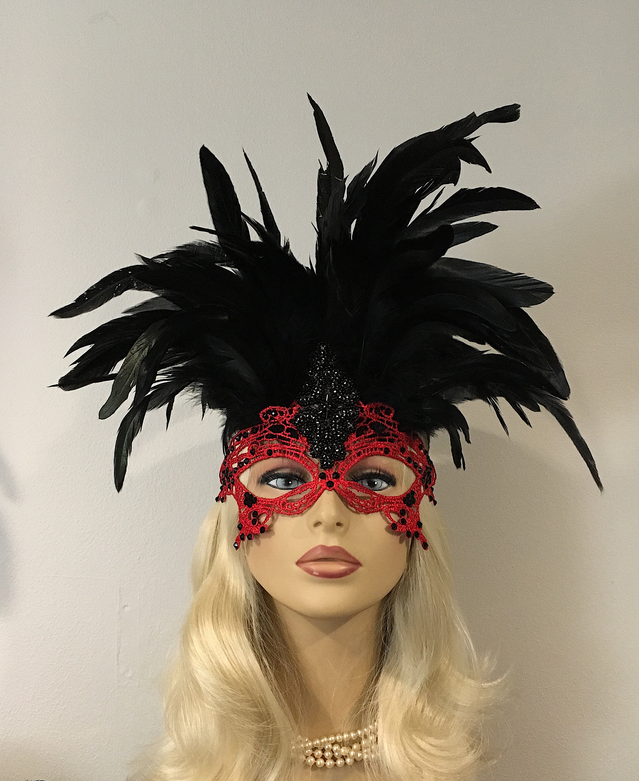 Red Mask Masquerade Mask Black and Red Mask Masked Ball | Etsy