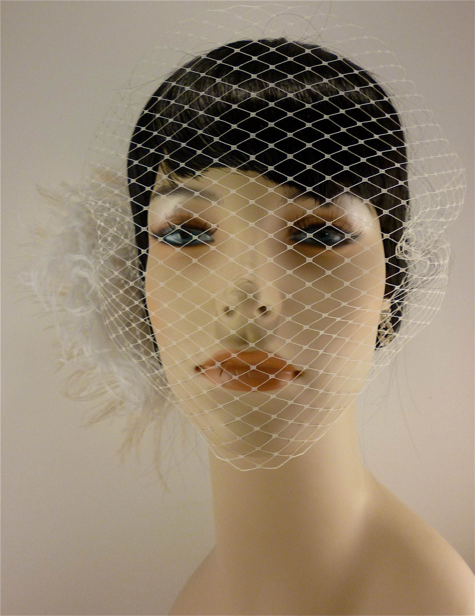 Rhinestone Pearl Bridal Feather Fascinator Ivory Feather | Etsy