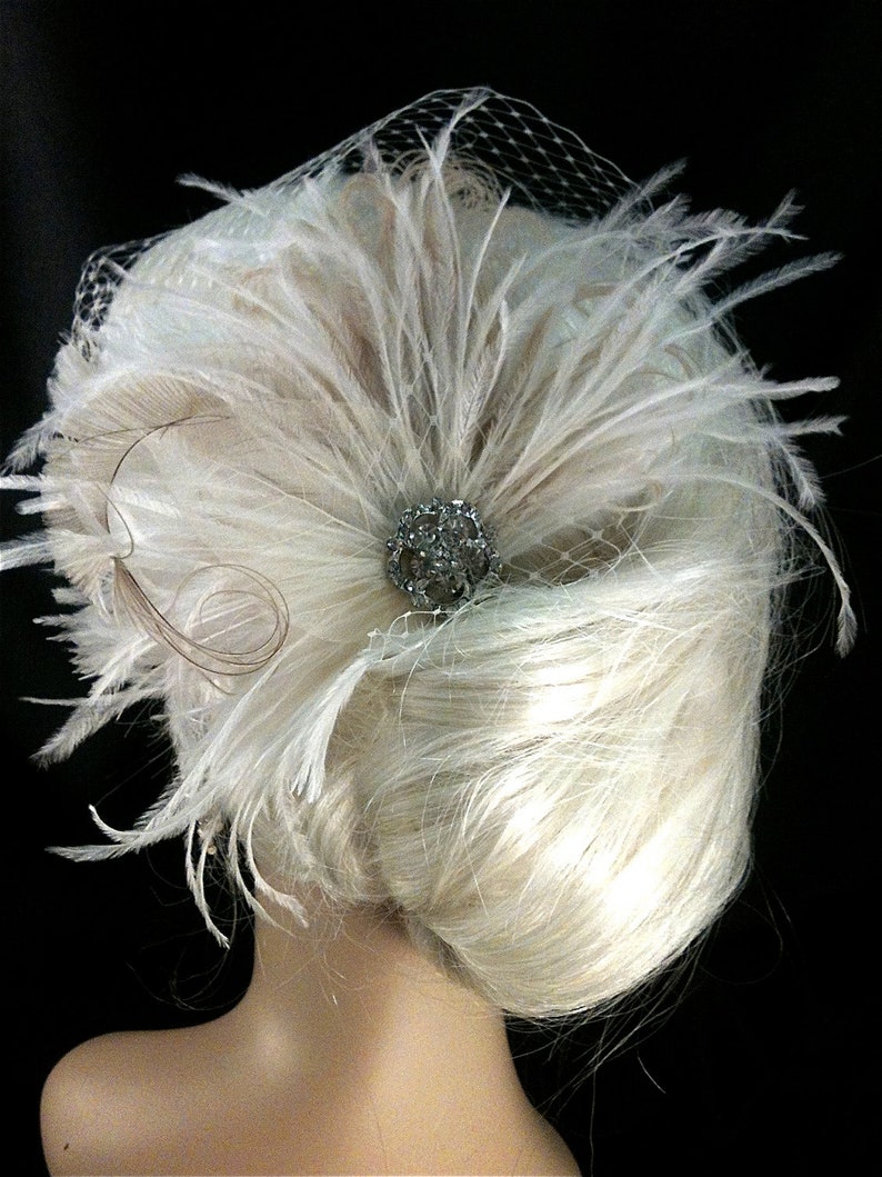 Bridal Fascinator Feather Wedding Head Piece Feather | Etsy