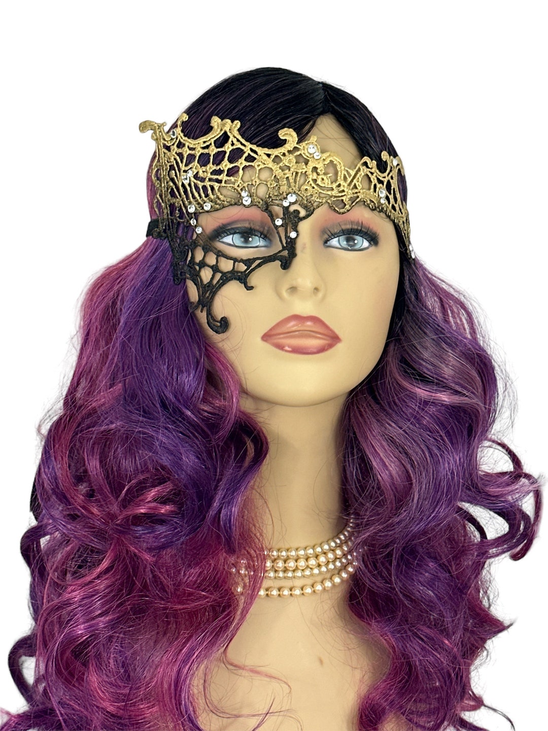 Gold/black Ombre Lace Mask, Ombre Gold, Gold Masquerade Mask, Halloween ...