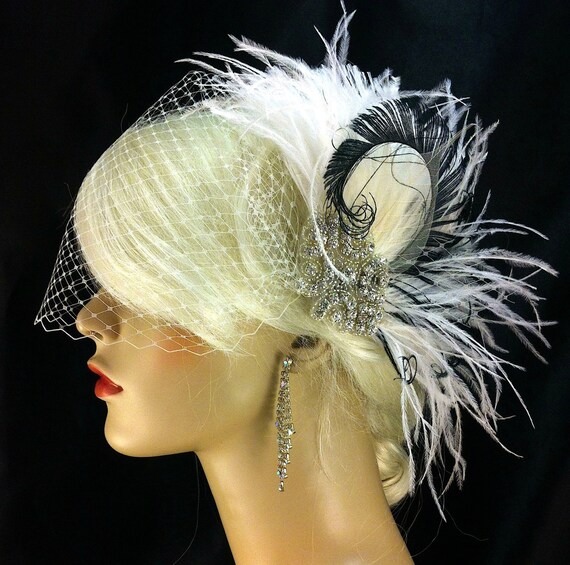 New Rock On Bridal Feather Fascinator Bridal Headpiece | Etsy