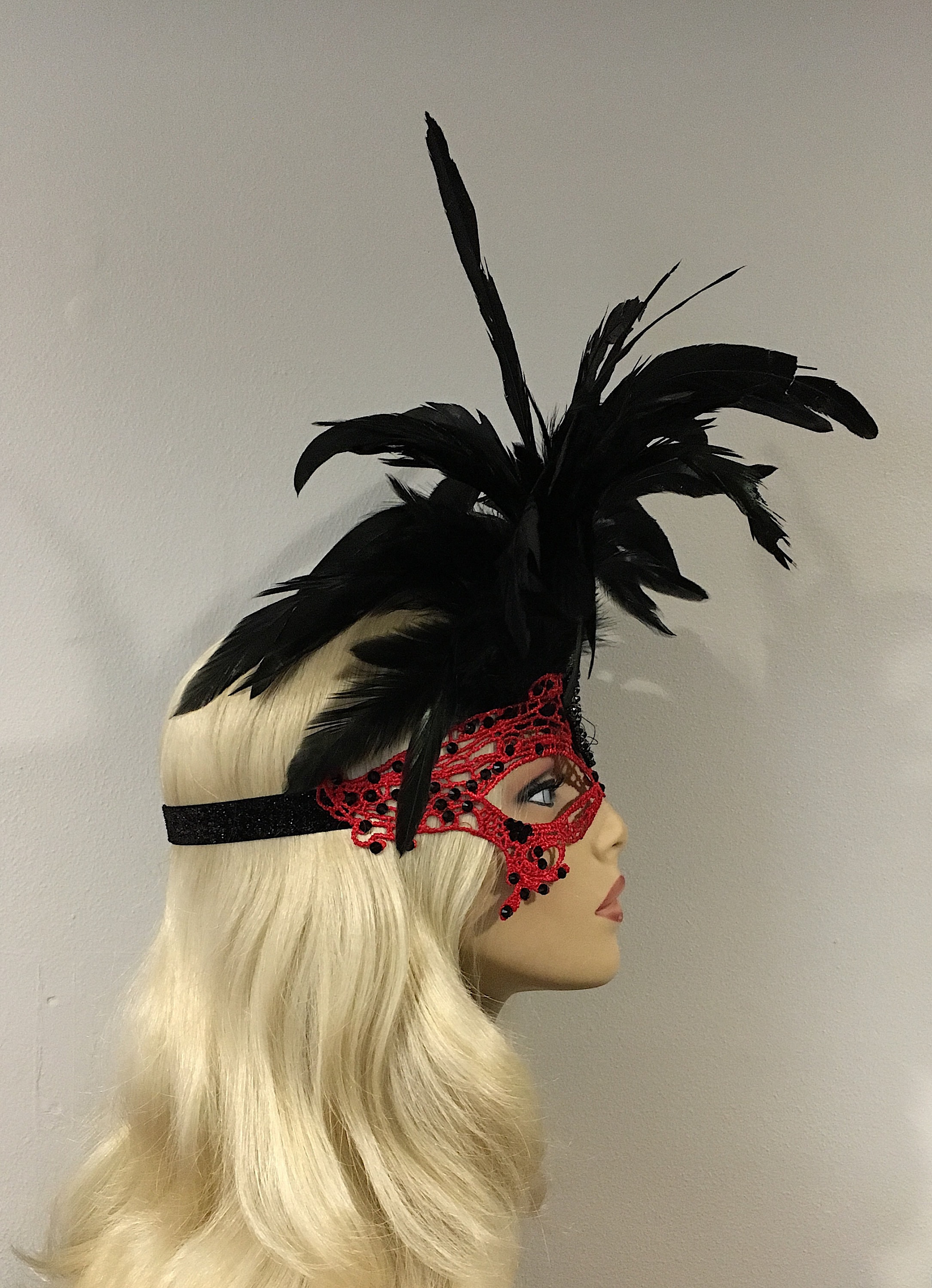 Red Mask Masquerade Mask Black and Red Mask Masked Ball | Etsy