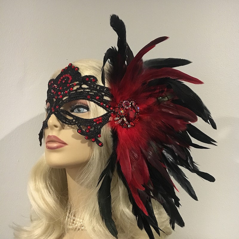 Red Masquerade Mask - Etsy