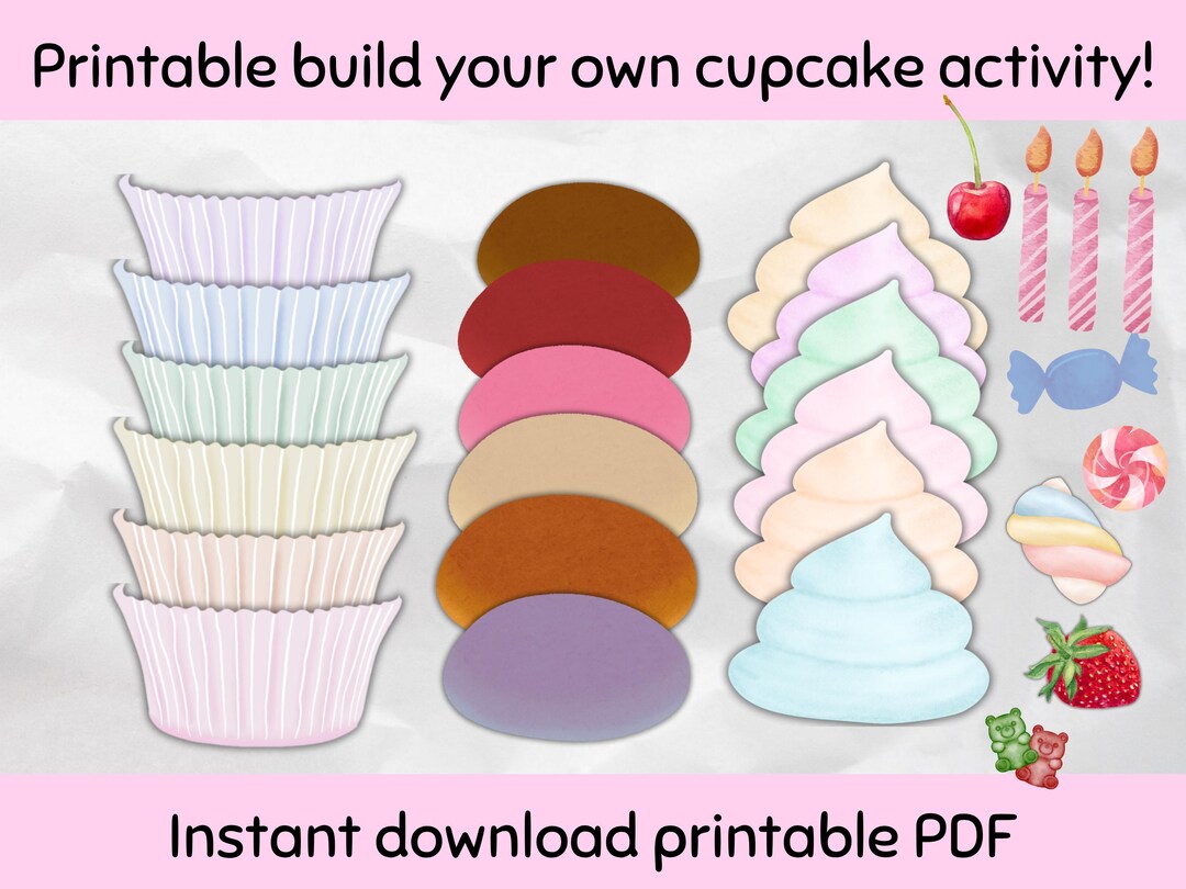 Build Your Own Cupcake Printable: Montessori DIY Activity for Kids - Etsy