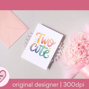 Two Cute SVG PNG | 2nd Birthday Rainbow Pastel Design | Toddler Girl ...