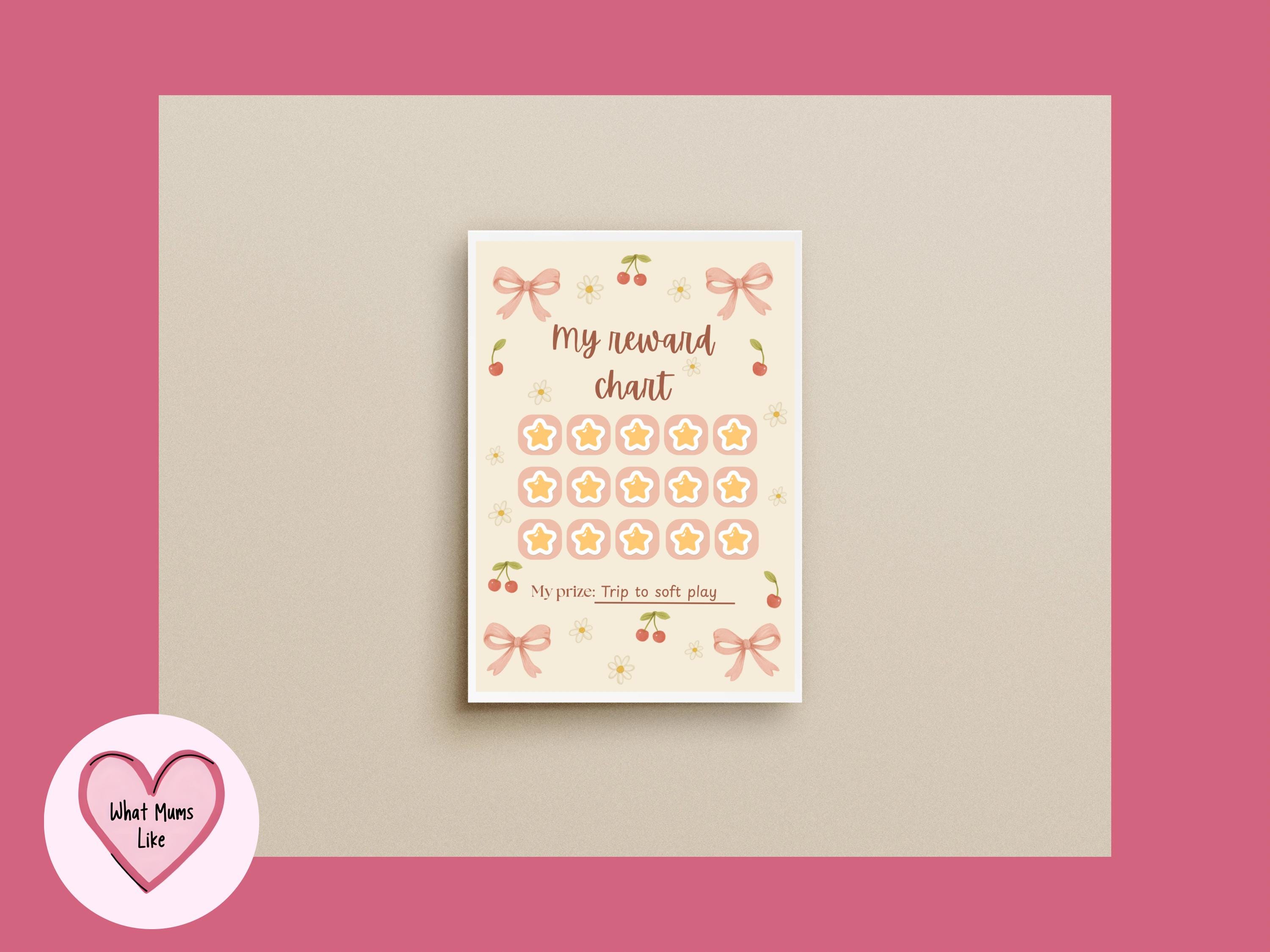 Coquette Reward Chart for Kids: Pink Bow Printable (PDF Download A4 ...