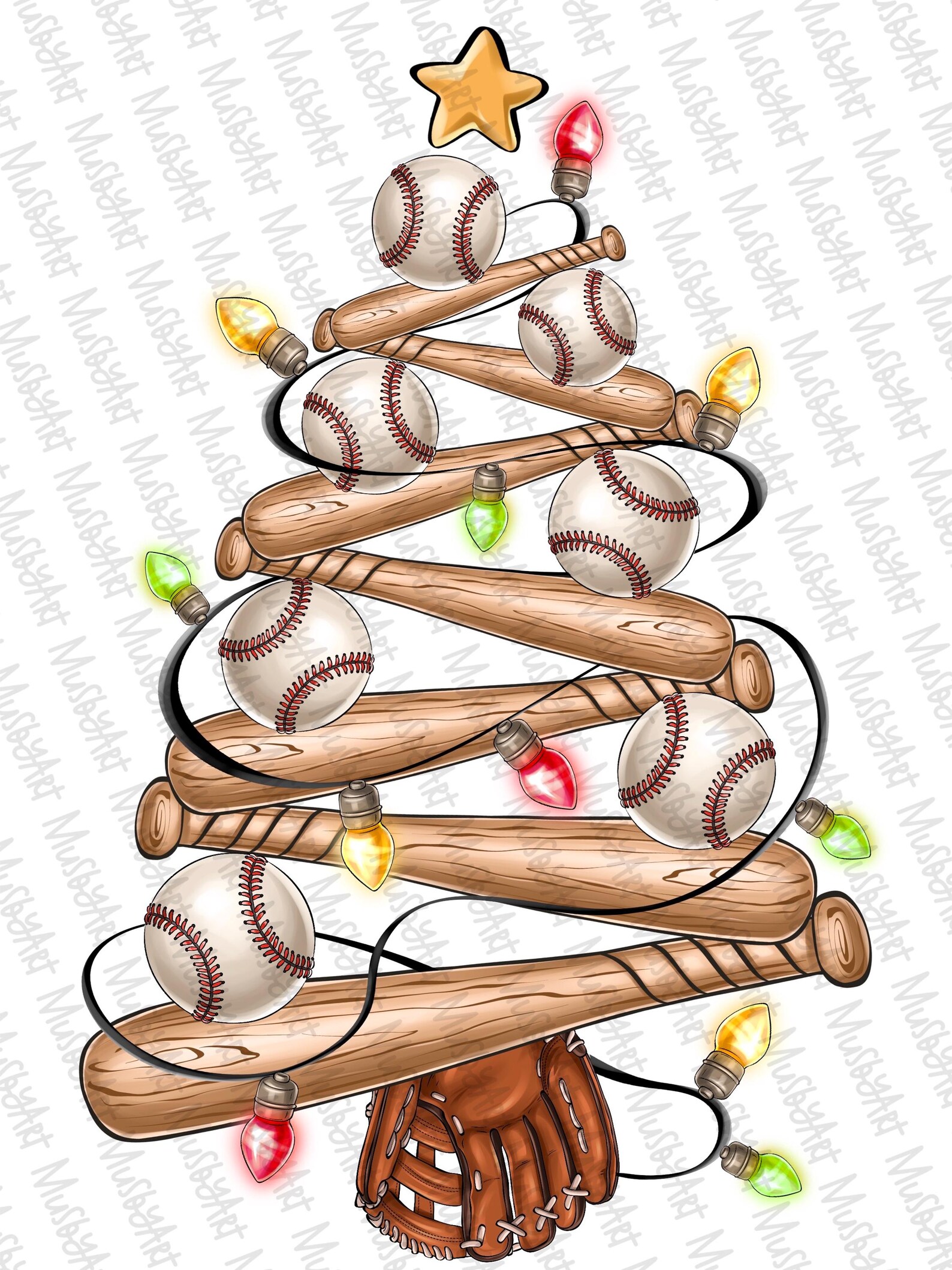 Baseball Christmas Tree Png, Digital Download - Etsy