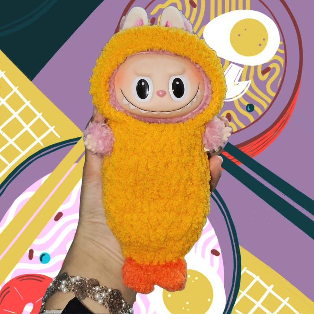 Labubu Tempura Shrimp Costume | Handmade Crochet Outfit | Fits 17cm ...