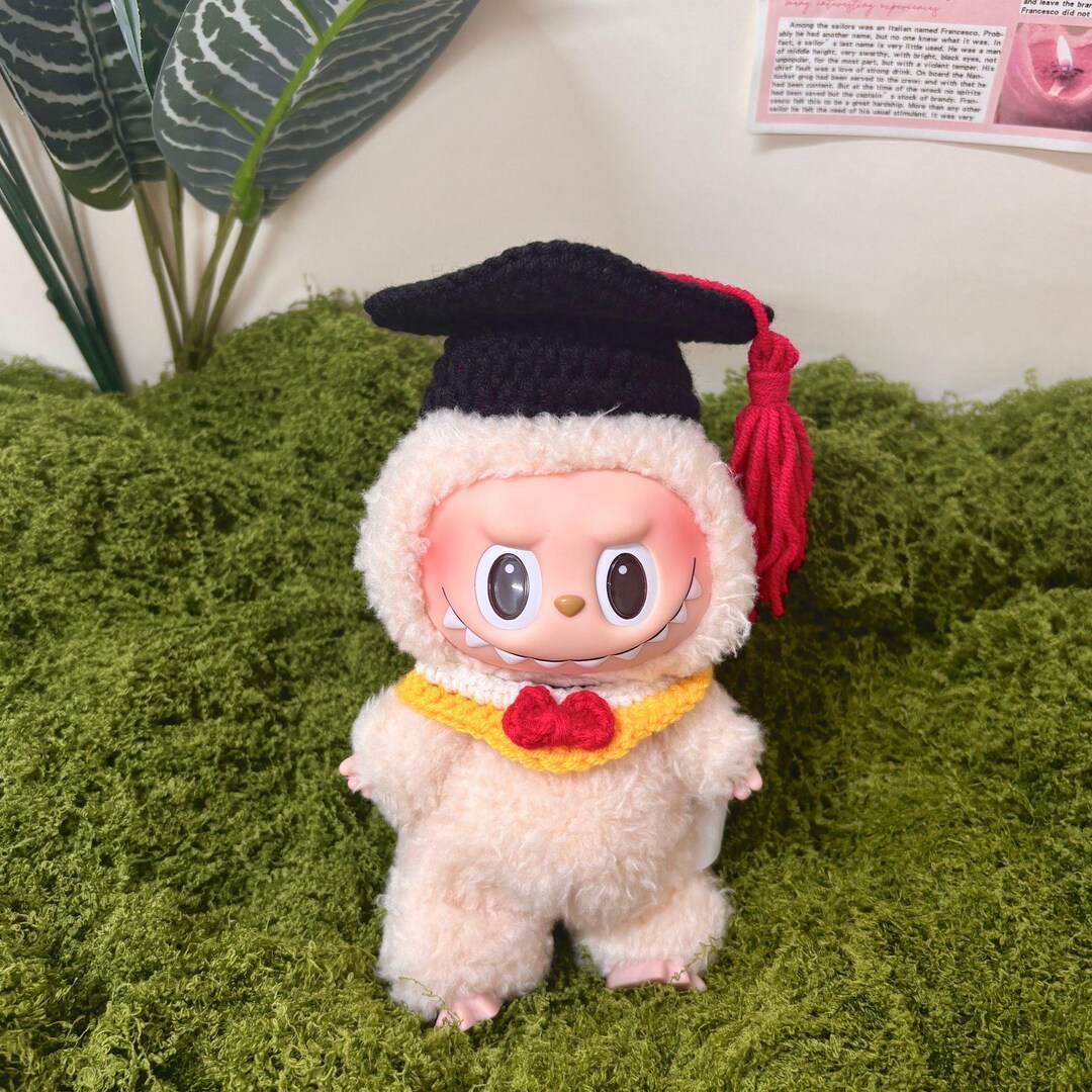 Labubu Graduation Suit | Handmade Plush Outfit With Cap & Bow | Fits ...