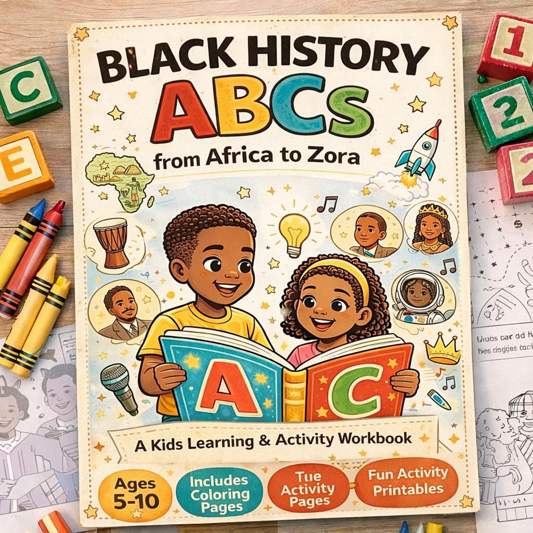 Black History Abcs Workbook for Kids | Alphabet Activities, Coloring ...