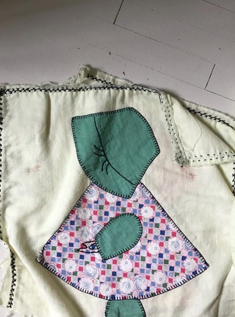 Vintage Sunbonnet Sue Cutter Quilt Square 13” X 13” - Etsy