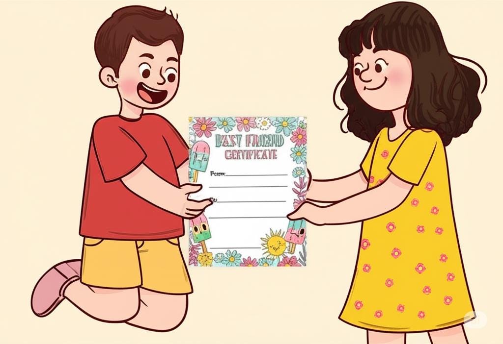 Printable Best Friend Certificate for Kids - Personalized Friendship ...